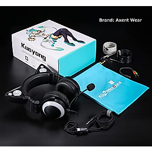 Axent Wear New Edition Wireless Cat Ear Headphones (12 Color Changing) 3.5mm Jack, Bluetooth&Wired Connection (Black)