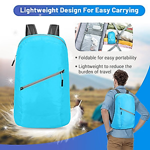 BELEFU 2Pcs Small Packable Backpack Foldable, Lightweight Hiking Camping Travel Backpack for Men Women, Ultralight Portable Day Pack (Color 1)