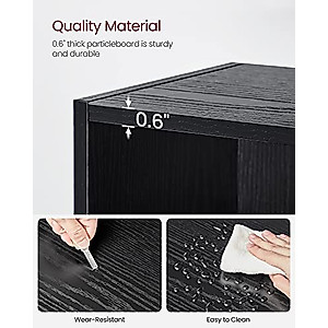 VASAGLE Bookshelf, 5-Tier Open Bookcase with Adjustable Storage Shelves, Floor Standing Unit, Black ULBC165T56