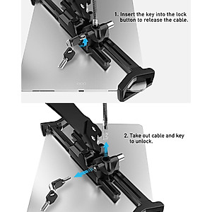 AboveTEK Anti-Theft iPad Stand, Universal Security POS Tablet Stand, Diagonally-Oriented iPad Locking Mount for 7-13 inch iPad, Galaxy with Security Cord and Key, 360° Swivel for Business and Retail