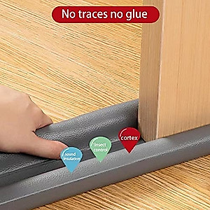 Door Draft Stopper Weather Stripping Noise Blocker - Under Door Draft Noise Blocker Gap Stoppers Entry Door Draft Guard for Bottom of Doors Adjustable (White)