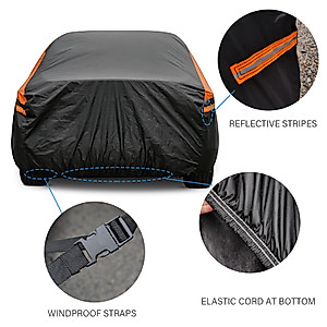 GUNHYI Car Cover for Automobiles All Weather Waterproof, Universal Fit Sedan Ford Mustang, Chevy Camaro/Malibu, Kia Optima, Hyundai Sonata, Nissan Altima, Volkswagen Passat, Tesla Model 3 etc.