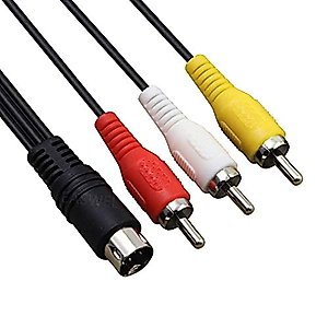 -6FT 3 RCA Audio Video AV Connection Adapter for Sega Genesis 2 and 3 Cord Cable