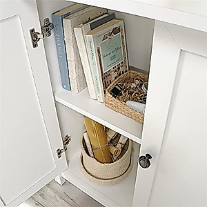 Sauder County Line Storage Console TV Stand in Soft White, Soft White Finish