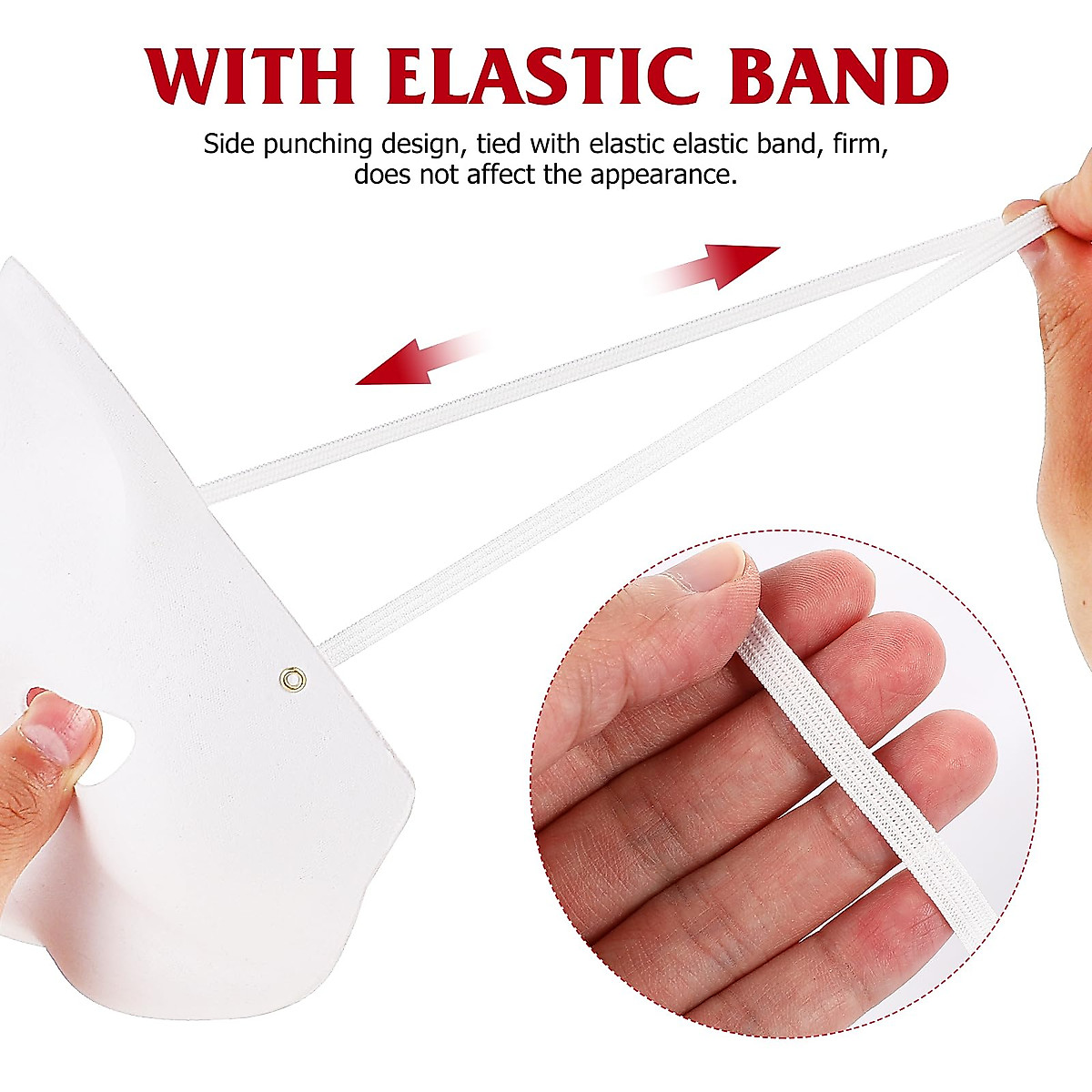 NUOBESTY 10 Pcs White Face Paper Masks Blank Mask for Decorating DIY Painting Masquerade Cosplay Party (Cat Style)