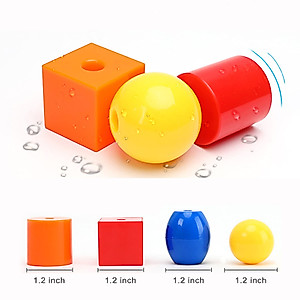 Lacing Beads Educational Threading Toy-50 Jumbo Stringing Toy Montessori Toys, Fine Motor Skills Cognitive Skills Occupational Therapy Toys for Toddlers 3,4,5,6 Years, Preschool Kids, Autism