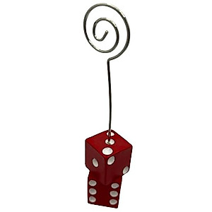 Bunco Table Number Stands with Table Numbers 1-4. Perfect for any Bunco or Casino Themed Party Party. Heavy Red Acrylic Dice Table Number Stands with Premium Gloss Finish. Bunco Supplies.