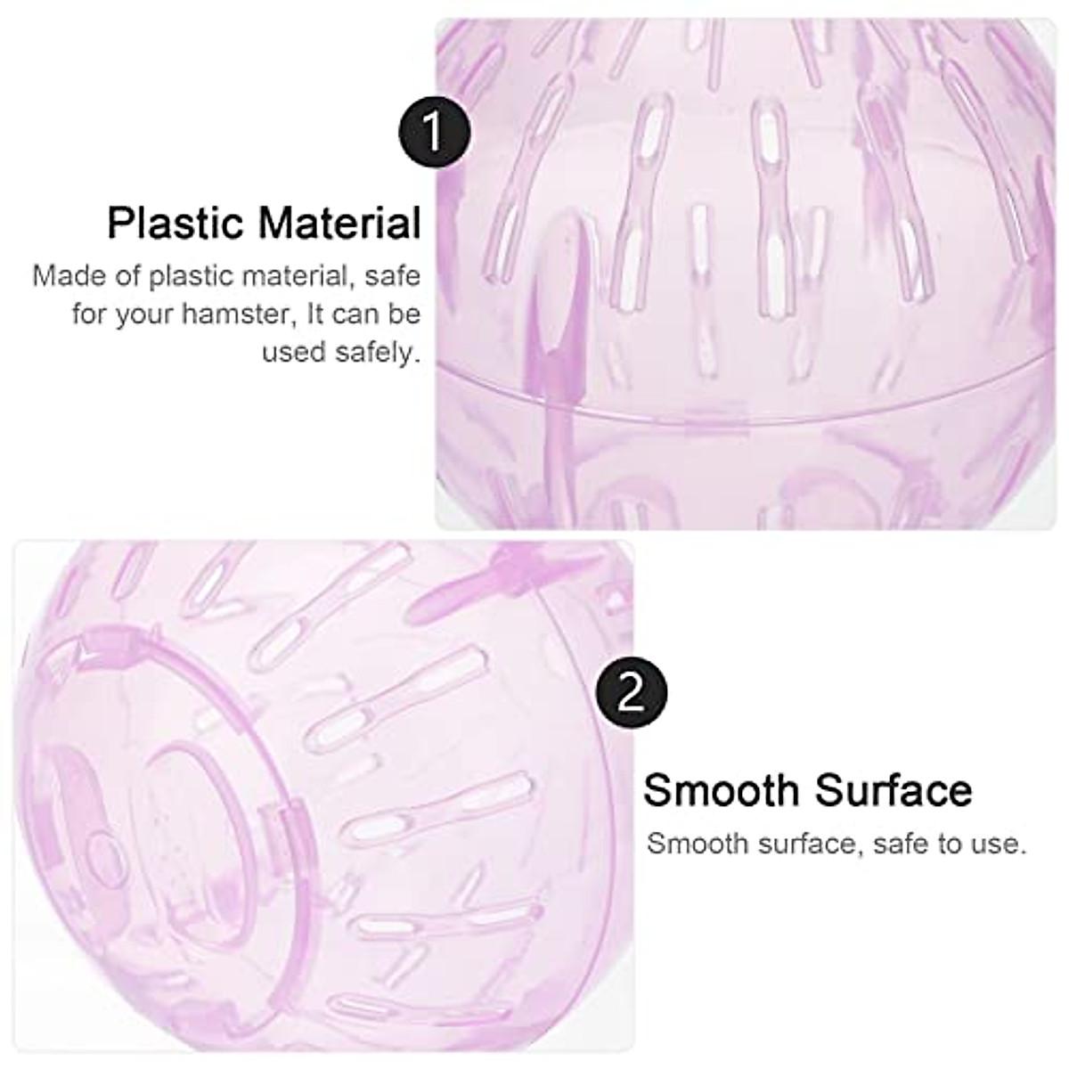 ULTECHNOVO Hamster Ball, Hamster Running Ball 10cm Transparent Run Exercise Ball Portable Mini Ball Hamster Plaything Toy Pets Cage Accessories for Small Animal Pets