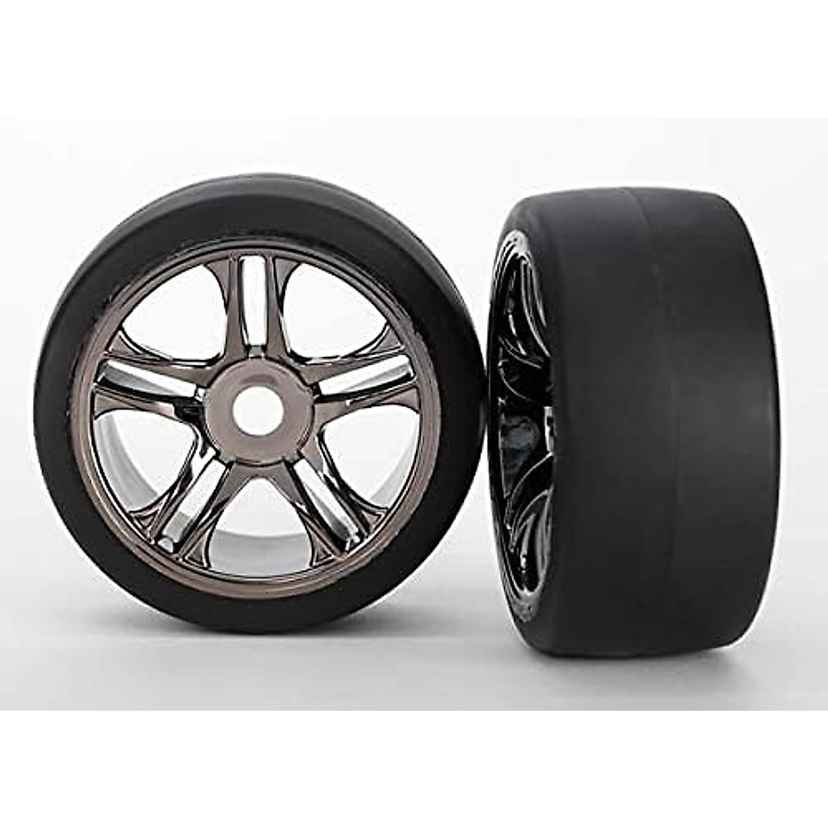 Traxxas 6477 Tires and Wheels, Assembled Black Chrome, Rear, XO-1, 2-Piece