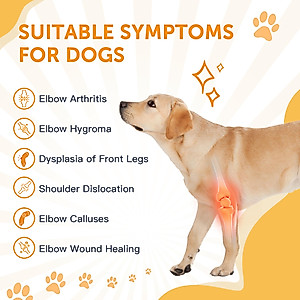 Furtent Dog Elbow Protector for Pet Elbow Dysplasia, Shoulder Dislocation - Offers Elbow Support, Dog Recovery Suit Taper Collar Alternative, Helps Wound Healing, Prevents Licking and Biting, XXL