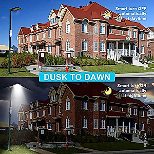 300W LED Parking Lot Light with Dusk to Dawn Photocell, 42000LM 5000K Dimmable Commercial Outdoor Light IP65 Waterproof LED Shoebox Pole Light with Slide Mount 100-277V AC DLC Certified (300)