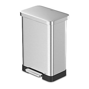 QUALIAZERO 75L/19.8Gal Heavy Duty Hands-Free Stainless Steel Commercial/Kitchen Step Trash Can, Fingerprint-Resistant Soft Close Lid Trashcan, Rectangle Shape (75L Rectangle) (QAMZZ1032)