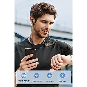 TONEMAC Bluetooth Headphones - N8 Wireless Earbuds with Magnetic Neckband | 40Hrs Playtime, IPX6 Sweatproof, Deep Bass Headset for Phone Calls, Music, and Sports