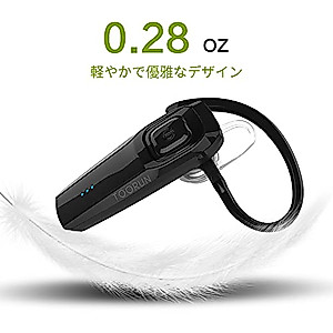 TOORUN Bluetooth Headset, M26 Bluetooth Earpiece Handsfree V5.0 Wireless Headphone with Noise Cancelling and Microphone Compatible for Android iPhone Cell Phone Laptop - Black