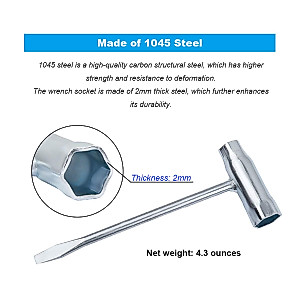 ZLKSKER Replace Combination Screwdriver and Wrench, T-Wrench 13mm x 19mm (13-by-19), Chainsaw Scrench Adjustment Tool, Socket Wrench for Spark Plug