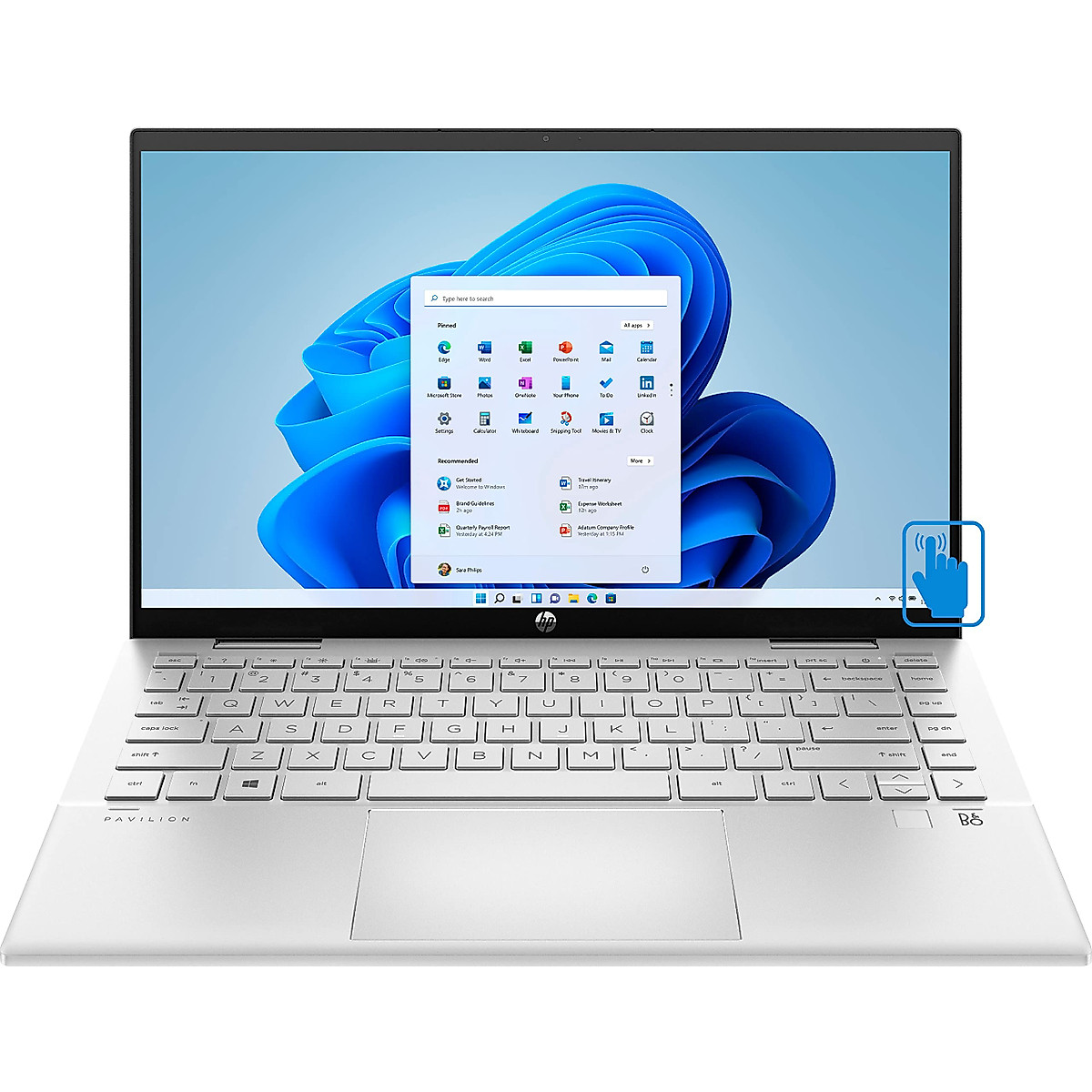 HP Pavilion x360 Home & Business 2-in-1 Laptop (Intel i3-1125G4 4-Core, 8GB RAM, 512GB PCIe SSD, Intel UHD, 14.0" Touch Full HD (1920x1080), Fingerprint, WiFi, Bluetooth, Win 11 Pro) with Hub