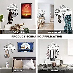 The Lion King,Disney Cartoon Key Hooks,Key Holder, Key Hanger, Wall Hooks,Wall Key Holder, Key Holders, Personalized Gift, Home, Housewarming Gift, Wedding Gift (H5) Black 12inch with 5 Hooks (3) (2)