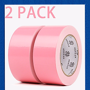 ROSEUP 2 Pack Duct Tape Heavy Duty,7.5 Mil Thickness,2 Inches x 30 Yards,Flexible,No Residue,Waterproof and Tear by Hand,Multi-Use for Indoor & Outdoor, Pink