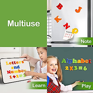 RAEQKS Magnetic Letters Numbers Alphabet ABC Colorful 123 Refrigerator Fridge Magnets for Vocabulary Educational Toy Set Preschool Learning Spelling Counting Game Uppercase Lowercase for Kids Age 3+