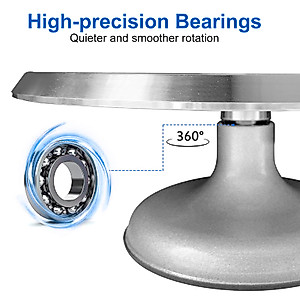 WObell Aluminium Alloy Rotating Cake Stand 12 Inch Revolving Cake Turntable for Cake, Cupcake Decorating Supplies