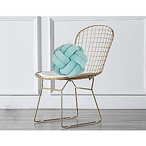 Cyprinus Carpio Elastic Vevet 2 Strands Handmade Weave safa Pillow Knot Pillow Ball,Floor Cushion Household Throw Pillow Decoration 10.6 Inch(Black