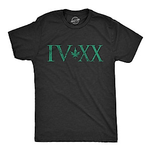 Mens IVXX 420 T Shirt Funny Graphic Weed Tee Cannabis CBD Pot 420 Gift for Stoners Mens Funny T Shirts 420 T Shirt for Men Novelty Tees for Men Black S