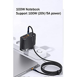 USB C to USB C PD Fast Charging Cable 100W 6ft 4ft Type-C 2.0 for MacBook Pro Air, iPad Pro 2022 2021 iPad Air 5, Tear-Down, Galaxy S22, Note 20, Google Pixel, Switch, Surface Book, Transparent Shell