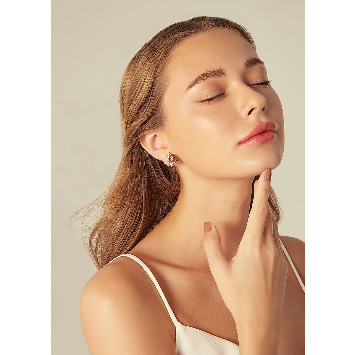 Anthia Jewelry Womens 925 Sterling Silver Classy Flowers Cubic Zirconia Teardrop Imitation Pearl Dainty Fashion Statement Accessory French Back Drop Dangle Hanging Dangling Earrings, Purple & Pink