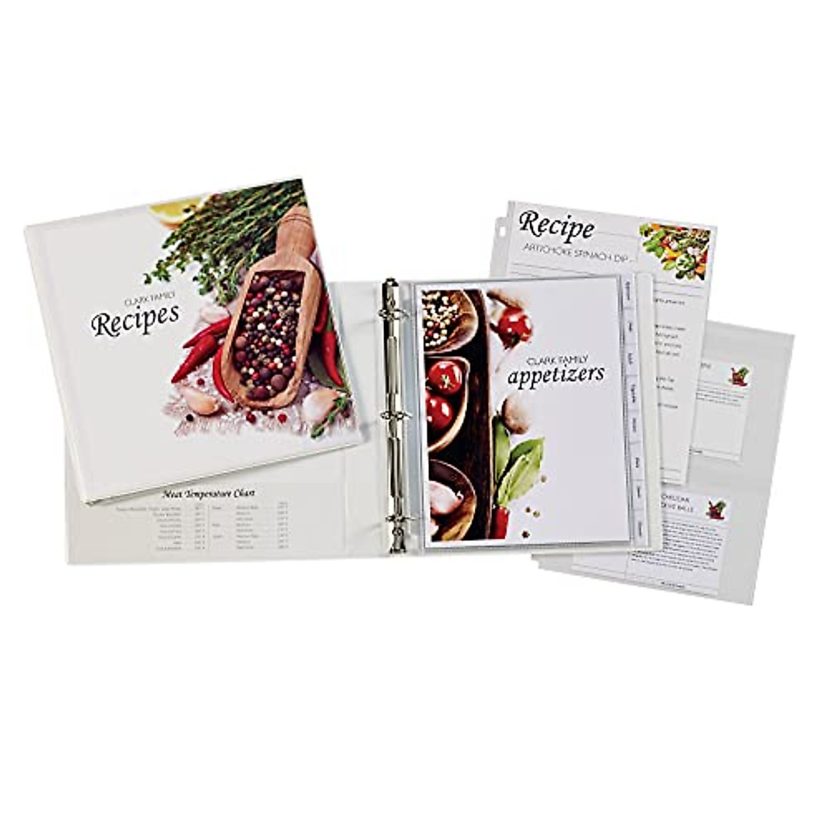 Avery Recipe Organizer Starter Kit, 8 Tab Dividers, 5 Recipe Card Protectors, 10 Sheet Protectors (19915)