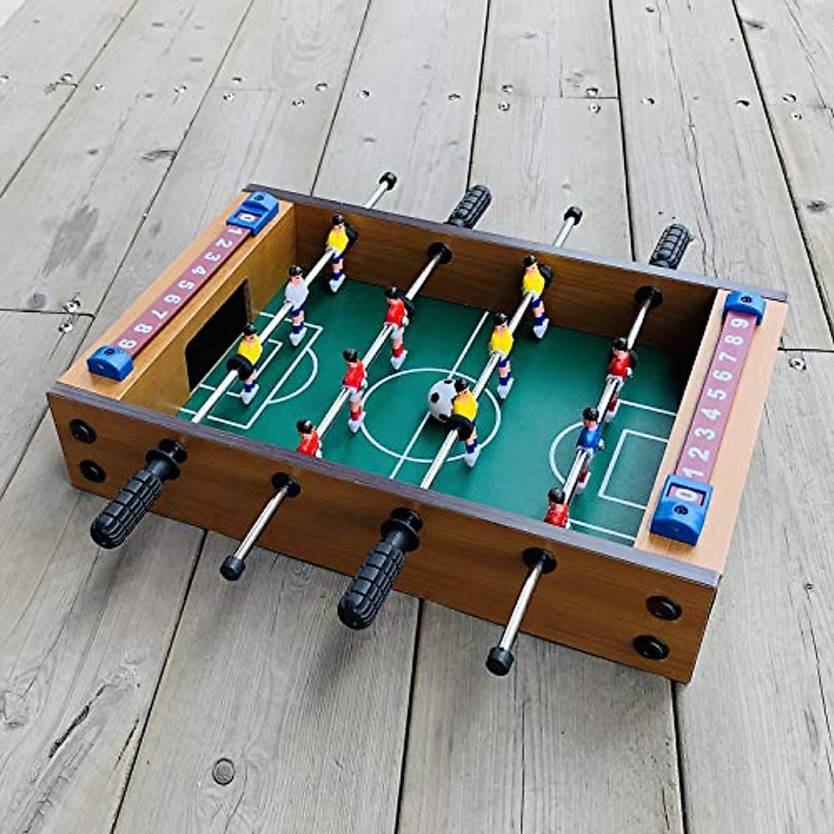 Foosball Table,Wooden Mini Tabletop Billiard Game,Easily Assemble Soccer Tabletop Competition Game,Tabletop Puzzle Finger Battle Athletic Soccer Football Game,Soccer Table for Arcades,for Family Game