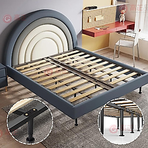 Set Of 4 Adjustable Bed Legs Replacement, Upgrade Under Bed Support Leg With Wider Base, Heavy Metal Bed Frame Center Support Legs For Platform Bed, Height 7" To 12.6" Bed Legs For Adjustable Bed Base