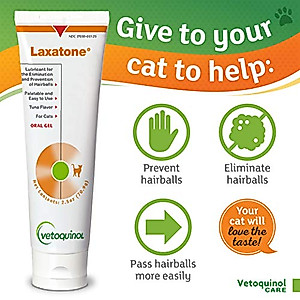 Vetoquinol Laxatone: Oral Hairball Lubricant Gel for Cats – Tuna-Flavored, 2.5oz