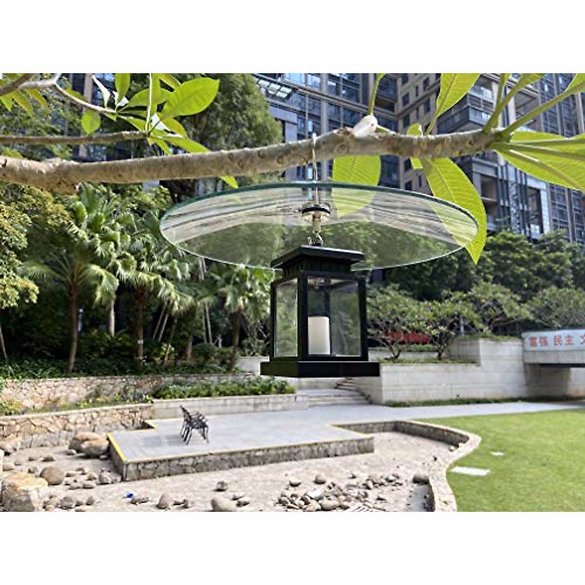 13 Inches Clear Glass Weather Guard and Squirrel Baffler for Wild Bird Feeders (Clear 1Pack)