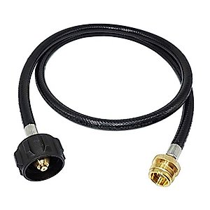 BouPower 4FT Propane Hose Adapter Connects 1lb Portable Appliances to 5-40 lb LP Tank for Portable Griddle, Grill, Camping Stove, etc. (1pcs)