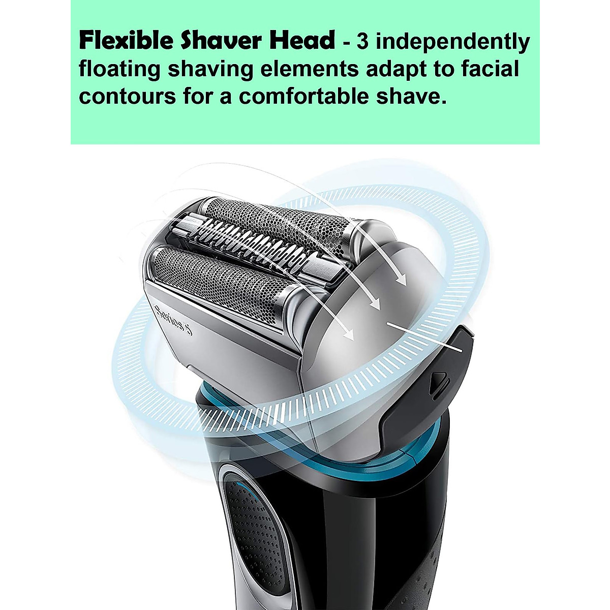 Series 5 Replacement Head 52S for Braun Electric Shaver, S5 Wet and Dry Replacement Head Compatible with Braun Series 5 Replacement Foil and Cutter, 52S Replacement Head Fit 5190cc 5090 5020 (2 Count)