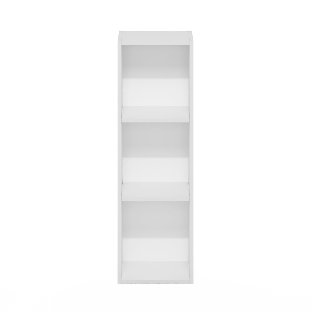 Furinno Fulda 3-Tier Space Saving Storage Shelf Bookcase, 10-Inch Width, White