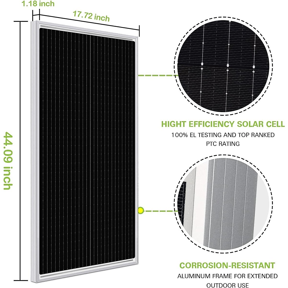 WEIZE 100 Watt 12 Volt Solar Panel, High-Efficiency Monocrystalline PV Module with 10A PWM Charge Controller for Home, Camping, Boat, Caravan, RV, and Other Off-Grid Applications