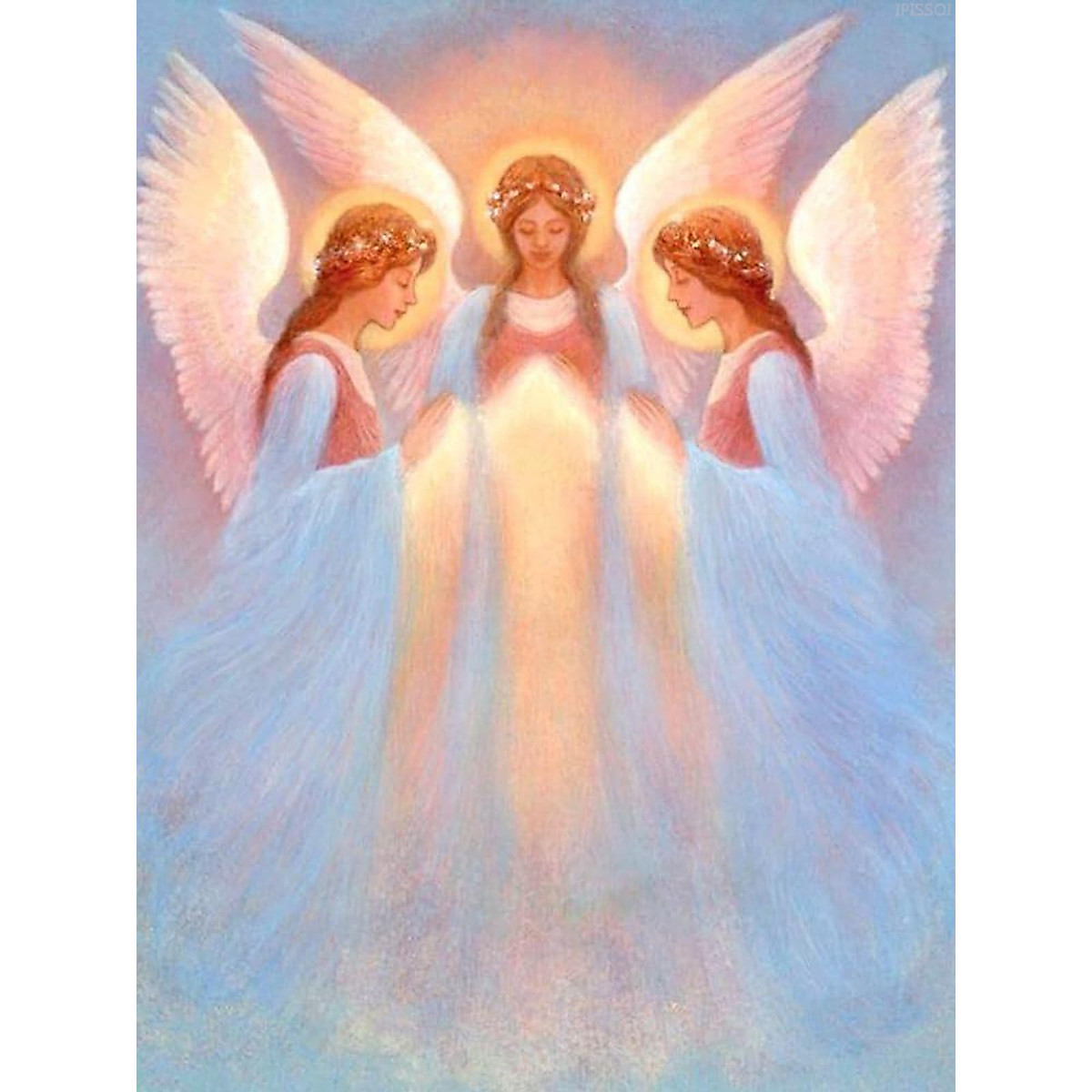 IPISSOI Diamond Painting Kits for Adults Praying Angel Girls Round Full Drill DIY 5D Diamond Art Easy for Beginner Gems Cross Stitch Craft Hobby Wall Art for Home Decor 30 x 40 cm