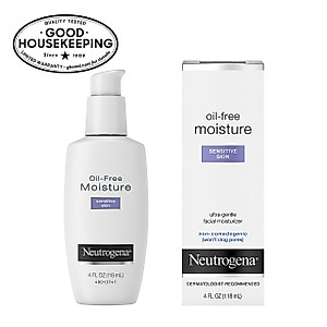 Neutrogena Oil Free Moisture Daily Hydrating Facial Moisturizer & Neck Cream with Glycerin - Fast Absorbing Ultra Gentle Lightweight Face Lotion & Sensitive Skin Face Moisturizer, 4 fl. oz (Pack of 2)