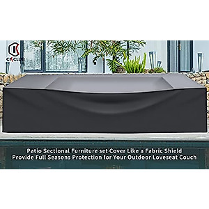 Patio Furniture Sectional Set Covers Large Waterproof Outdoor Furniture Set Covers Loveseat Set Covers Rectangle Heavy Duty 78"L x 48"W x 28"H Black