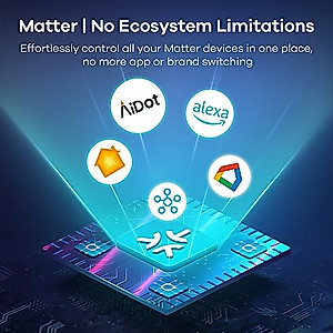 Linkind Matter Smart Plug, Work with Apple Home, Siri, Alexa, Google Home, SmartThings, Smart Outlet 15A/1800W Max, Smart Home Automation with Remote Control,Timer&Schedule, 2.4G Wi-Fi Only, 2 Pack