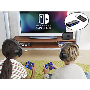 HomeSpot Bluetooth 5.0 Audio Transmitter Adapter with USB C APTX Low Latency for Nintendo Switch Compatible with AirPods PS5 Bose Sony BT Headphones The Legend of Zelda Theme Azure Blue & Ultra Violet