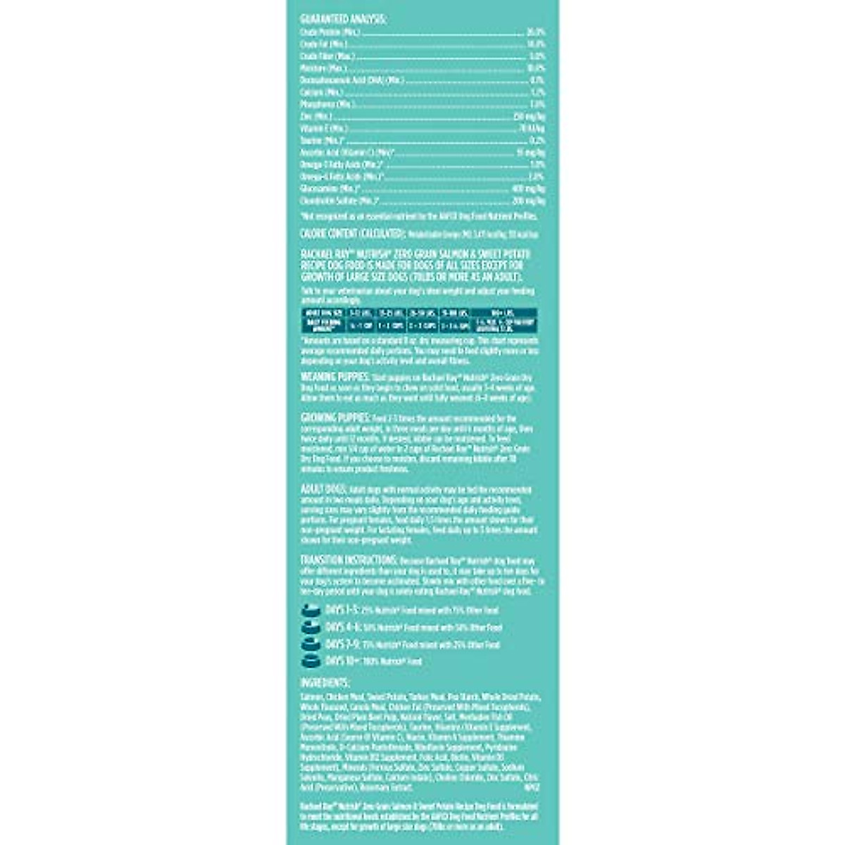 Rachael Ray Nutrish Zero Grain Dry Dog Food, Salmon & Sweet Potato Recipe, 11.5 Pounds