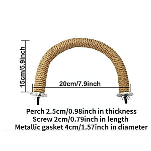 Bird Stand Perch U Shape Bird Perch Stand Toy,Hemp Rope Material Parrot Stand Platform Accessories Exercise Toys for Birds and Parrots Natural Bird Cage Toys Supplies for Small Medium Birds