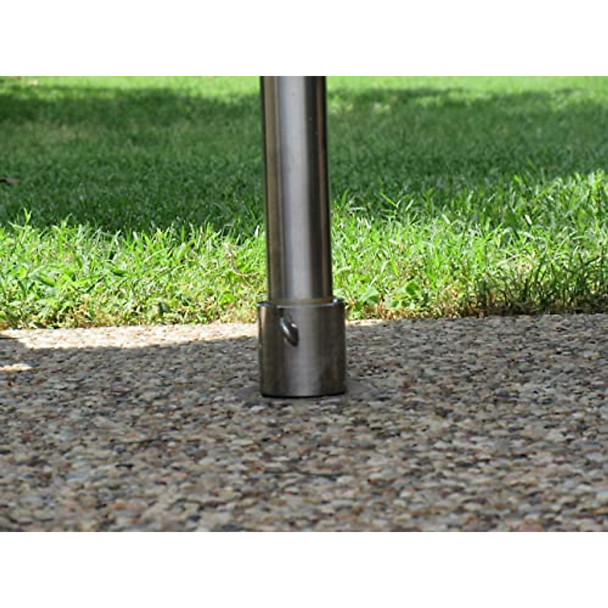 Cool Pool Stainless Steel Deck Mounted Umbrella Sleeve with Umbrella Adapter and Flush Mount Cap Cover