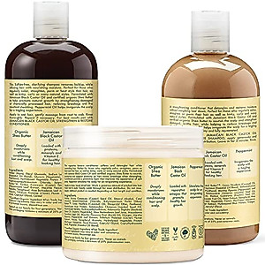 Shea Moisture Curly Hair Product Bundle Shampoo 16 Fl Oz, Conditioner 13 Fl Oz, Leave in Conditioner 15 Oz, Jamaican Black Castor Oil for Healthy Hair Growth, Strengthen & Restore, Sulfate Free