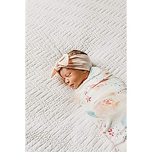 Copper Pearl Large Premium Knit Baby Swaddle Receiving Blanket Floral Bloom