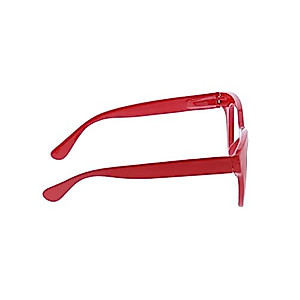 Peepers by PeeperSpecs Women's Center Stage Oversized Blue Light Blocking Reading Glasses, Red, 51 + 1