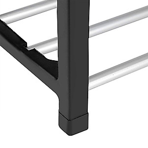 Gorgeri Shoes Rack, Plastic + Aluminum Metal Shoe Storage Organizer Standing Shelf DIY Home Organizer (3 Tiers: 50 * 19 * 42cm / 19.69 * 7.48 * 16.54in)