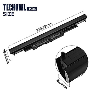 807956-001 Replacement Battery For Hp Laptop Battery, TECHOWL HS03 Battery Compatible With HP Spare 807956-001 laptop battery 807957-001 HP Battery HS04 - High-Performance Spare Battery [2600mAh/38Wh]
